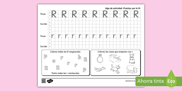 Hoja de actividad: Practico con la Rr (teacher made)
