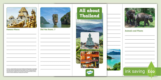 All about Thailand Leaflet Template (teacher made) - Twinkl