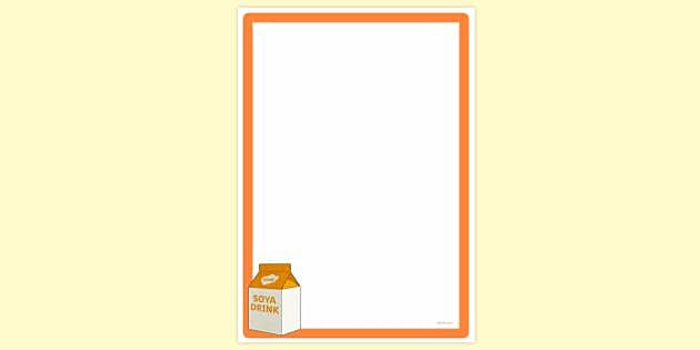 FREE! - Simple Blank Soya Drink Page Border (teacher made)