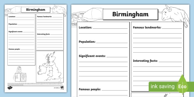 Birmingham Fact File Template,birmingham (teacher made)