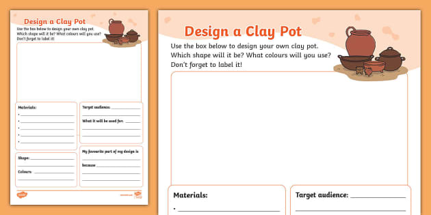 Design a Clay Pot Activity Sheet (teacher made) - Twinkl