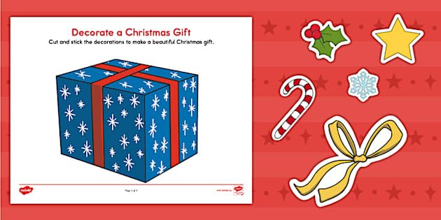 Christmas Gift Cutting Skills Activity (teacher made)