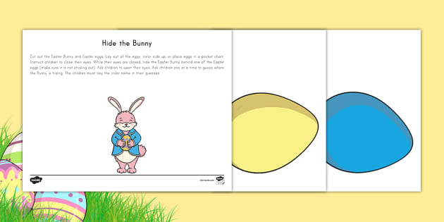 Hide the Easter Bunny Color Recognition Activity