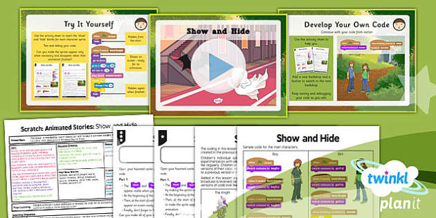 Computing: Scratch Animated Stories Unit: Show and Hide Year 6 Lesson ...