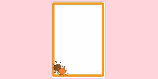Simple Orange and Brown Page Border | Page Borders | Twinkl