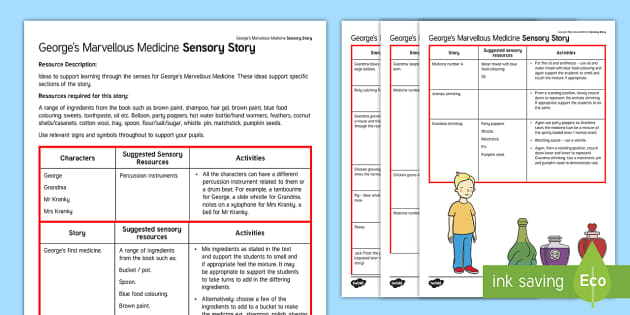 George's Marvellous Medicine Sensory Story - Twinkl