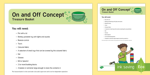 On and Off Concept Treasure Basket Ideas - Twinkl