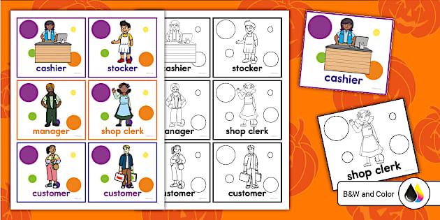 Halloween Costume Shop Dramatic Play Badges Twinkl