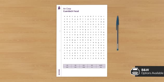 An Corp (Cuardach Focal) (teacher made) - Twinkl