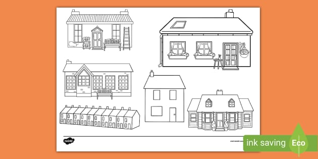 House Doodle Colouring Page - Twinkl