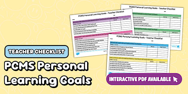 PCMS Personal Learning Goals - Teacher Checklist