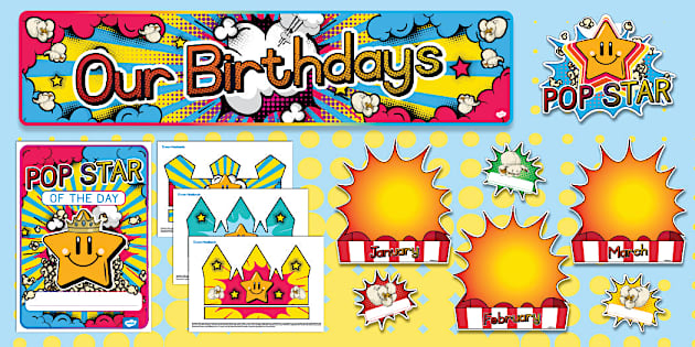 Classroom Birthday Celebrations | Popcorn Birthday Chart