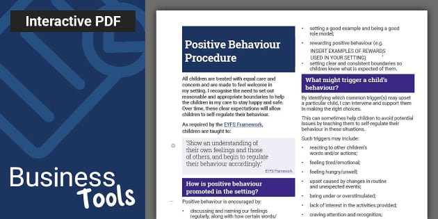 Editable Childminder Behaviour Policy | Twinkl - Twinkl