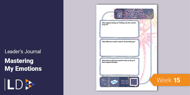 Leader's Journal: Mastering My Emotions - leaders - Twinkl