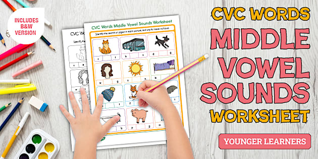 CVC Words Middle Vowel Sounds Worksheet