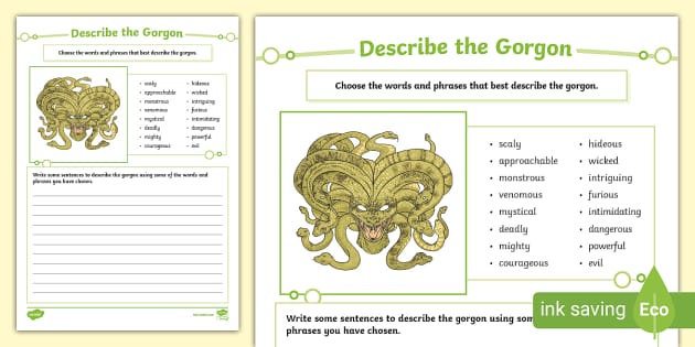 * NEW * Describe the Gorgon Writing Activity - Twinkl