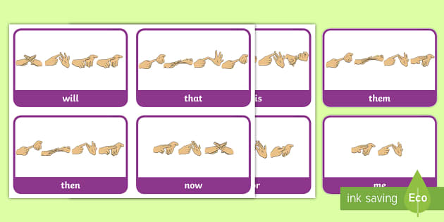 Fingerspelling Phase 3 Practice High-Frequency Words Flashcards
