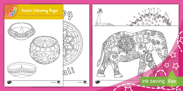 Hindu Diwali Colouring Pages (teacher made)