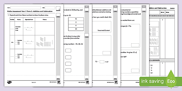 Year 2 Maths Assessment Pack Term 2 (teacher made) - Twinkl