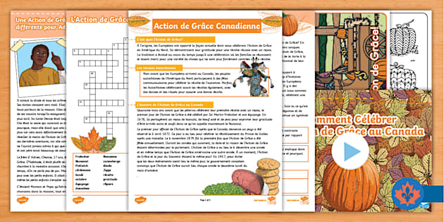 Thanksgiving in Canada Junior/Intermediate Activity Pack French