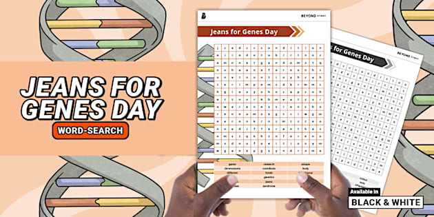 Jeans for Genes Day Word Search (teacher made) - Twinkl