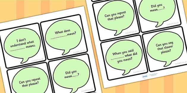 Prompt Cards For Clarification (teacher made)