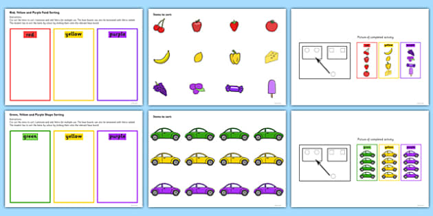 Colour Sorting Activity Set 4 (teacher made) - Twinkl