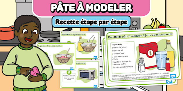 Affiches : Recette de pâte à modeler à faire au micro-ondes