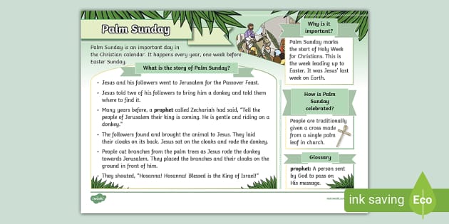 KS1 Palm Sunday Fact File - Easter - Festivals - Religion