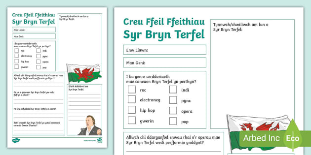Creu Ffeil Ffeithiau Syr Bryn Terfel (Teacher-Made) - Twinkl