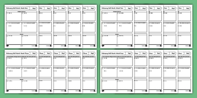 Sixth Grade Math February Bell Work Bundle - Twinkl