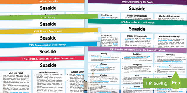 EYFS Seaside EYFS Activity Planning and Continuous Provision Ideas ... EYFS Seaside EYFS Activity Planning and Continuous Provision Ideas ...