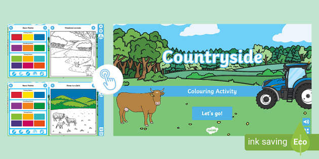* NEW * Countryside Interactive Colouring - Twinkl