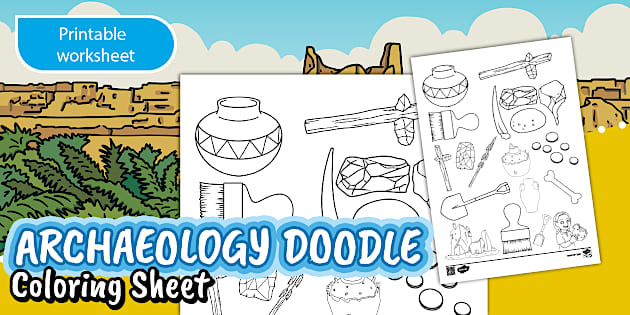 archaeologist coloring page