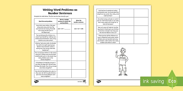 Number Sentence Problems Maths Resources Lehrer Gemacht 