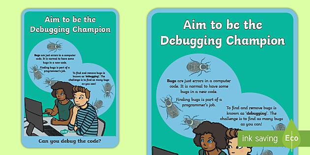 Computing Debugging Champion Poster (teacher made) - Twinkl