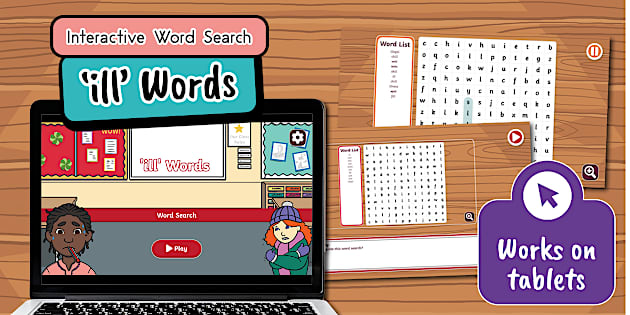 'ill' Words Interactive Word Search