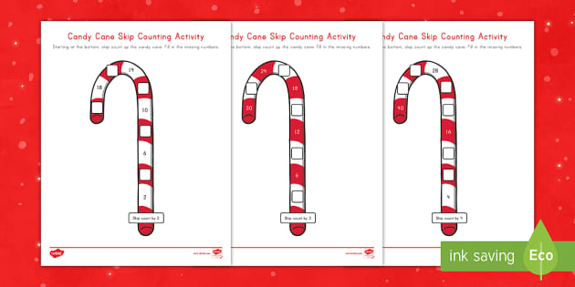 Candy Cane Skip Counting Math Activity (teacher made)