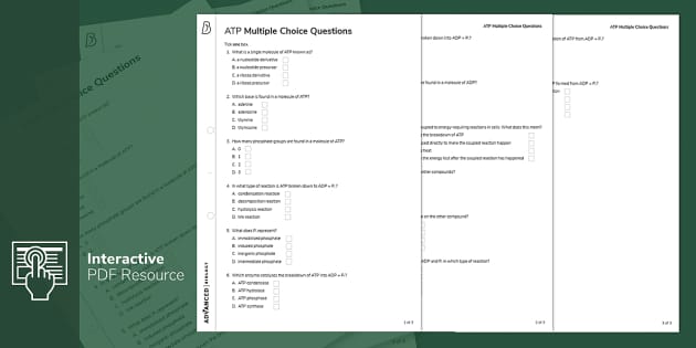A level Biology ATP Multiple Choice Questions | Beyond
