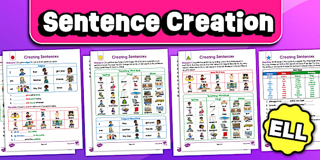 Sentence Creation Worksheets for ELL (teacher made) - Twinkl