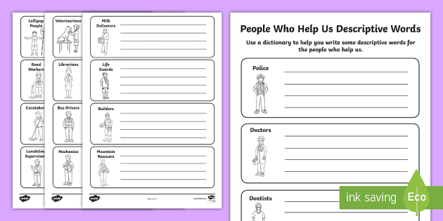 Describing Words For Kids Worksheets