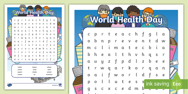 KS1 World Health Day Word Search