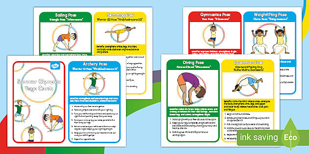 Summer Olympics Yoga Pose Cards - Twinkl Canada
