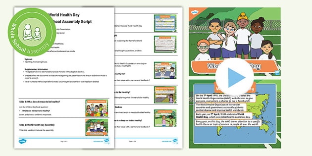 World Health Day Whole-School Assembly Pack - Twinkl