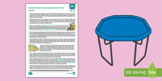 EYFS Ages 0-3 Large Activity Trays: Recycling |Twinkl