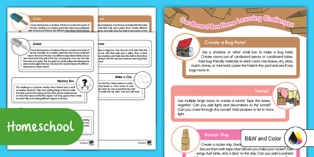 Cardboard Box Home Learning Challenges - Twinkl