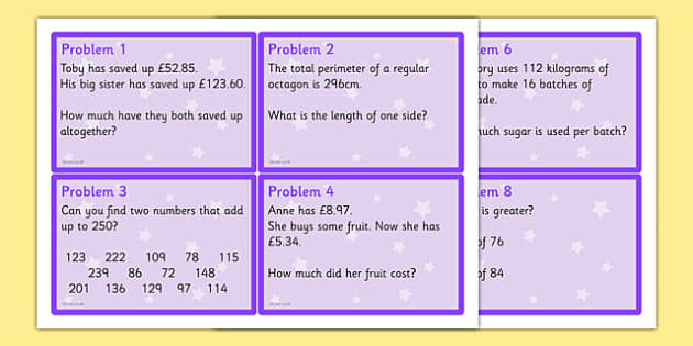 Maths Problem Cards Year 6 teacher Made Twinkl