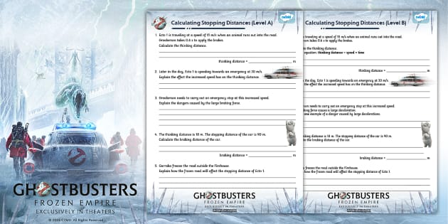 FREE Ghostbusters: Calculating Stopping Distances - Twinkl