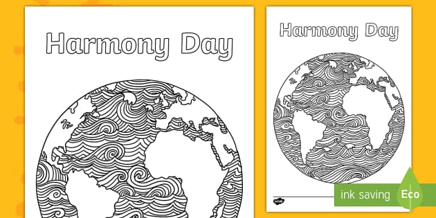 Harmony Day Earth Mindfulness Colouring Page - Harmony Day
