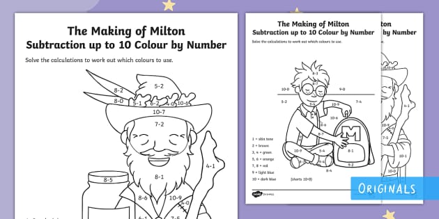 The Making of Milton Subtraction Color by Number